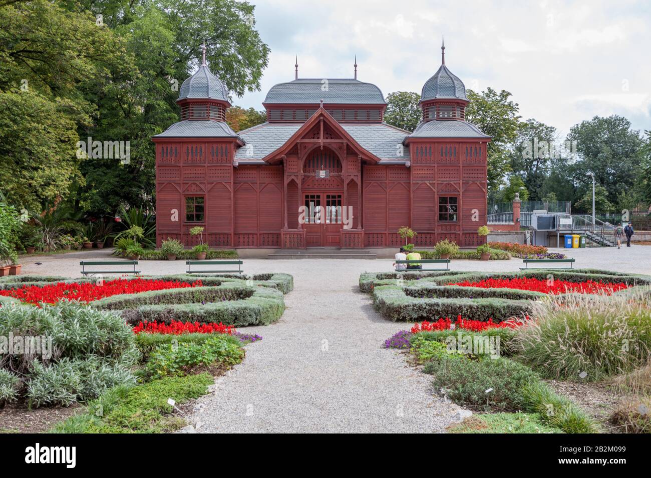 Red Pavilion in Botanicki vrt (Botanical Garden). Zagreb, Croatia Stock ...
