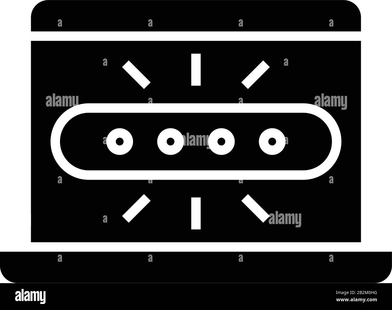 Password changing black icon, concept illustration, vector flat symbol ...
