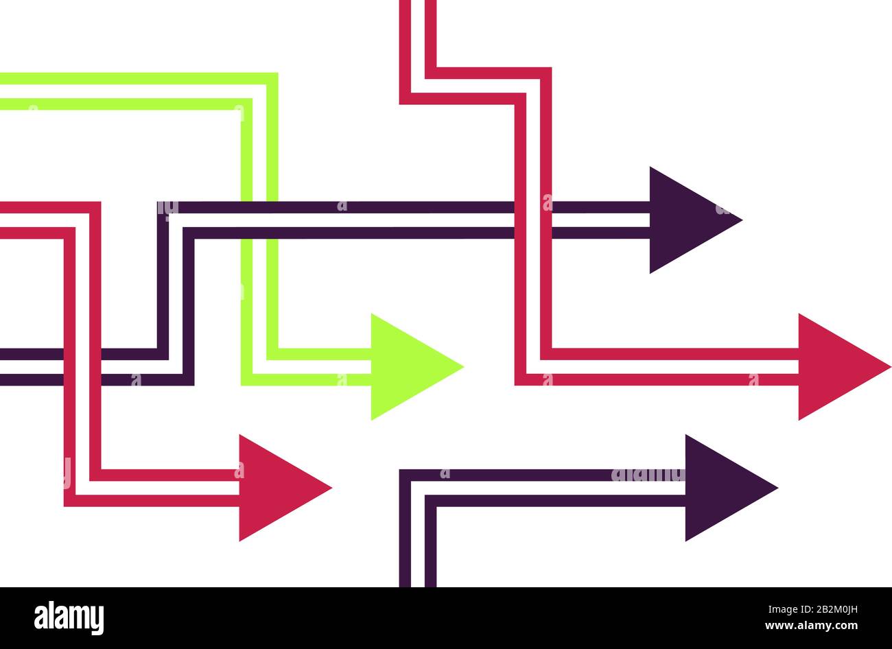 Direction concept with colorful arrows. Abstract arrows in minimal flat ...