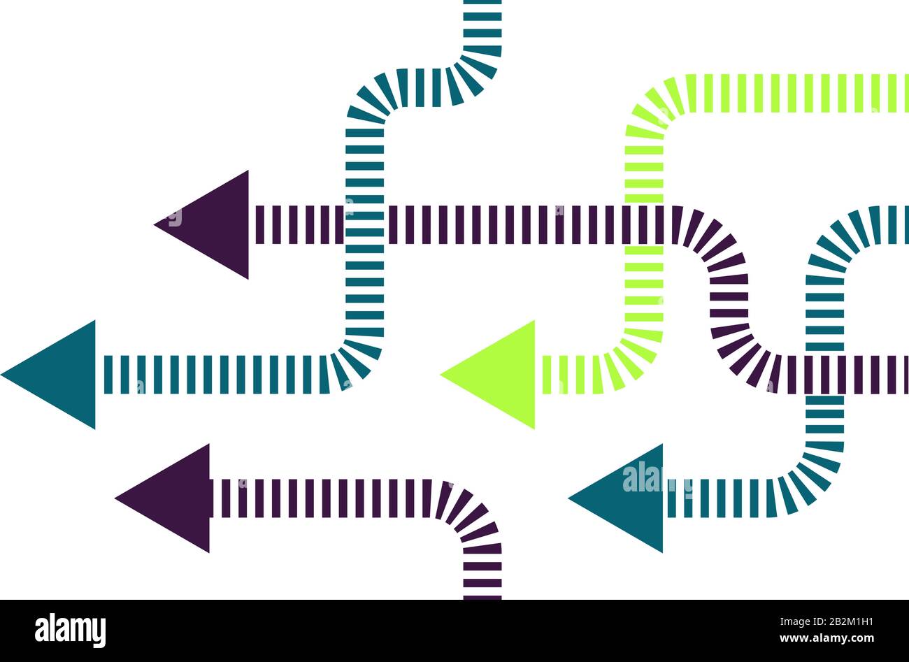 Direction concept with colorful arrows. Abstract arrows with rounded ...