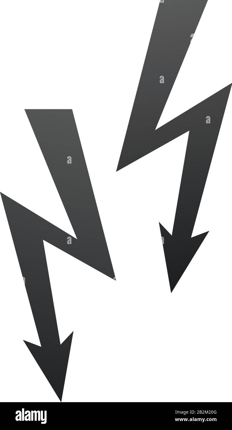 Double Lightning Bolt Clip Art Lightning Bolt. Two Realistic Vector