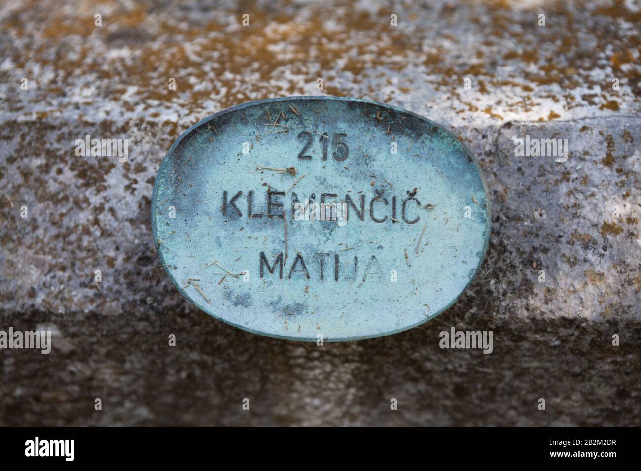 Grave inscription at the Memorial Cemetery Kampor, Island of Rab ...