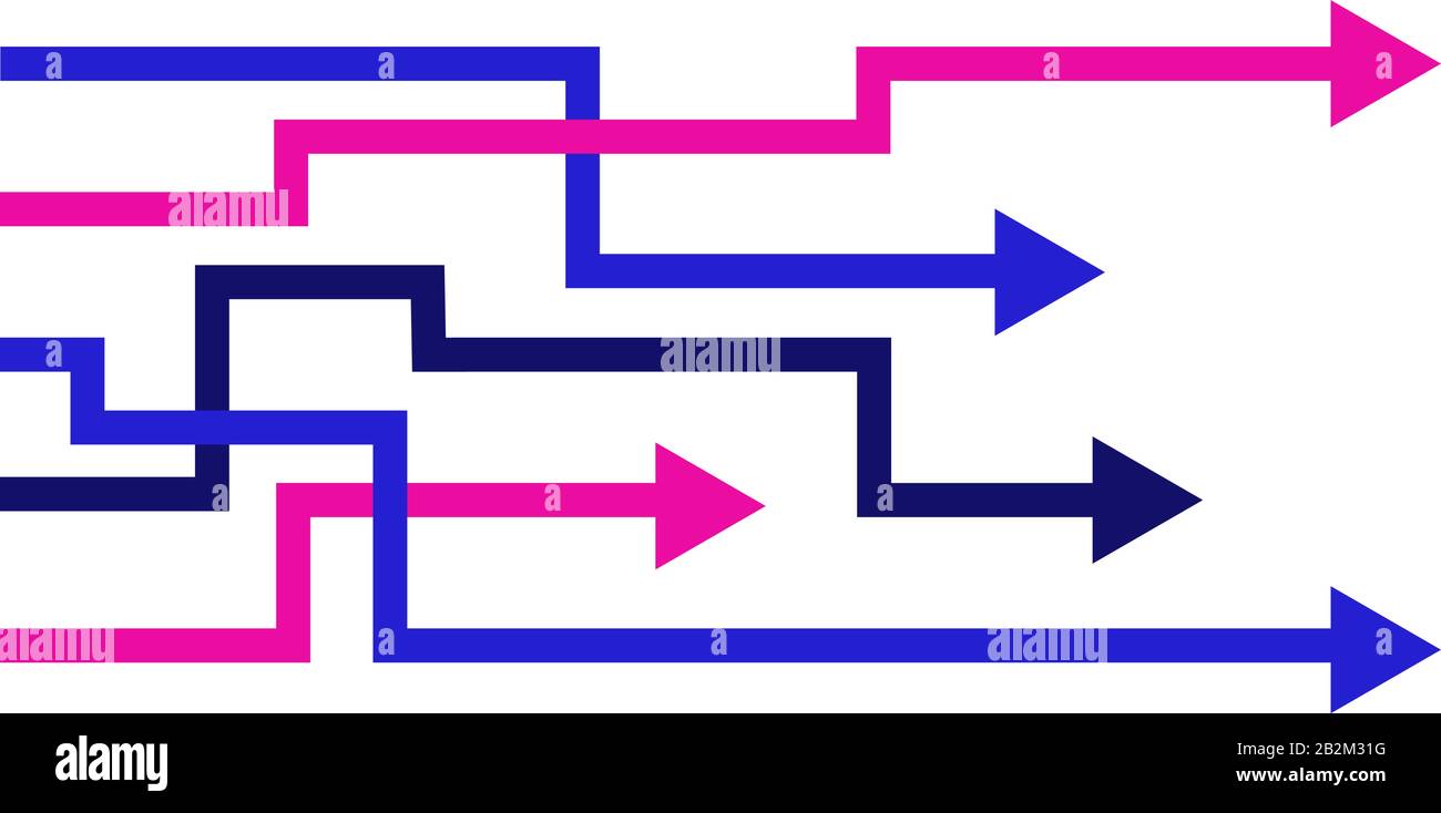 Direction concept with colorful arrows. Abstract arrows in minimal flat ...