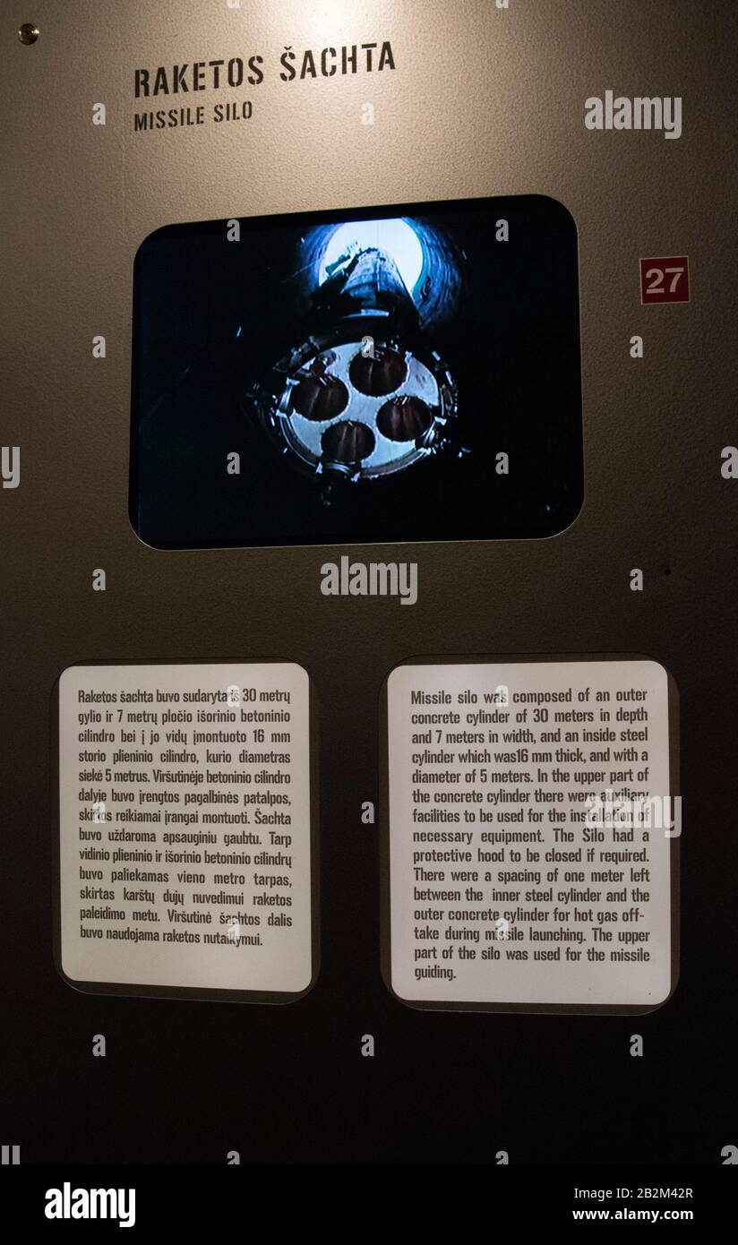 Information board, Saltojo Cold War museum, Lithuania Stock Photo - Alamy