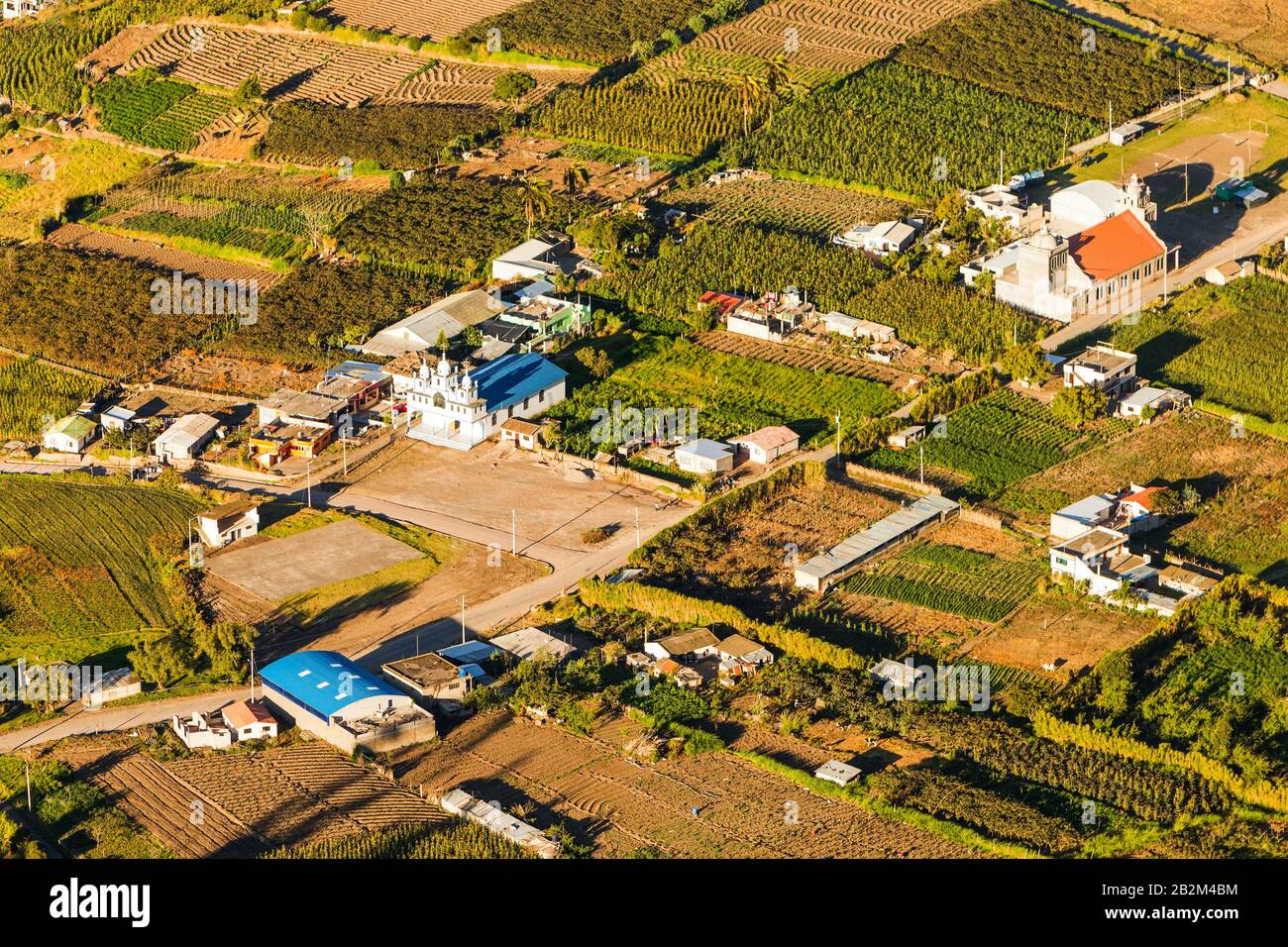 Small Village In Ecuadorian Andes Aerial View Stock Photo - Alamy
