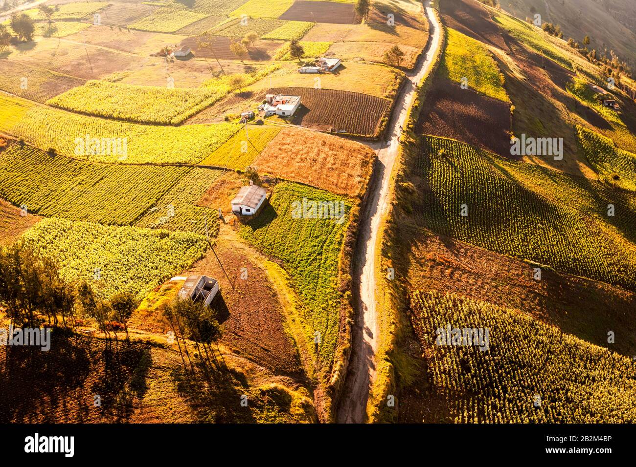 Aerial View Of Cultivated Land Low Altitude Stock Photo - Alamy