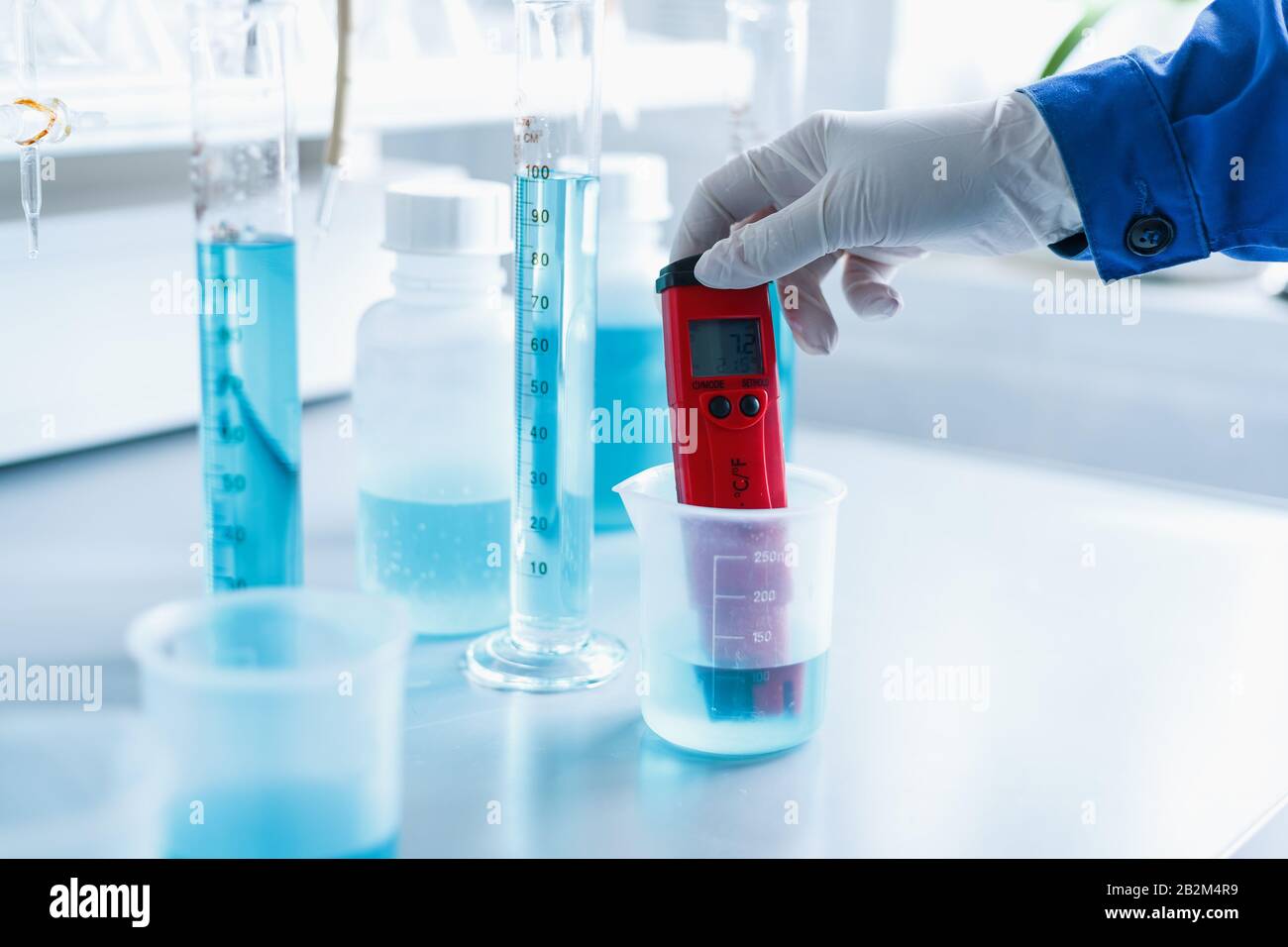 Analysis of water quality in a chemical laboratory, a device for ...