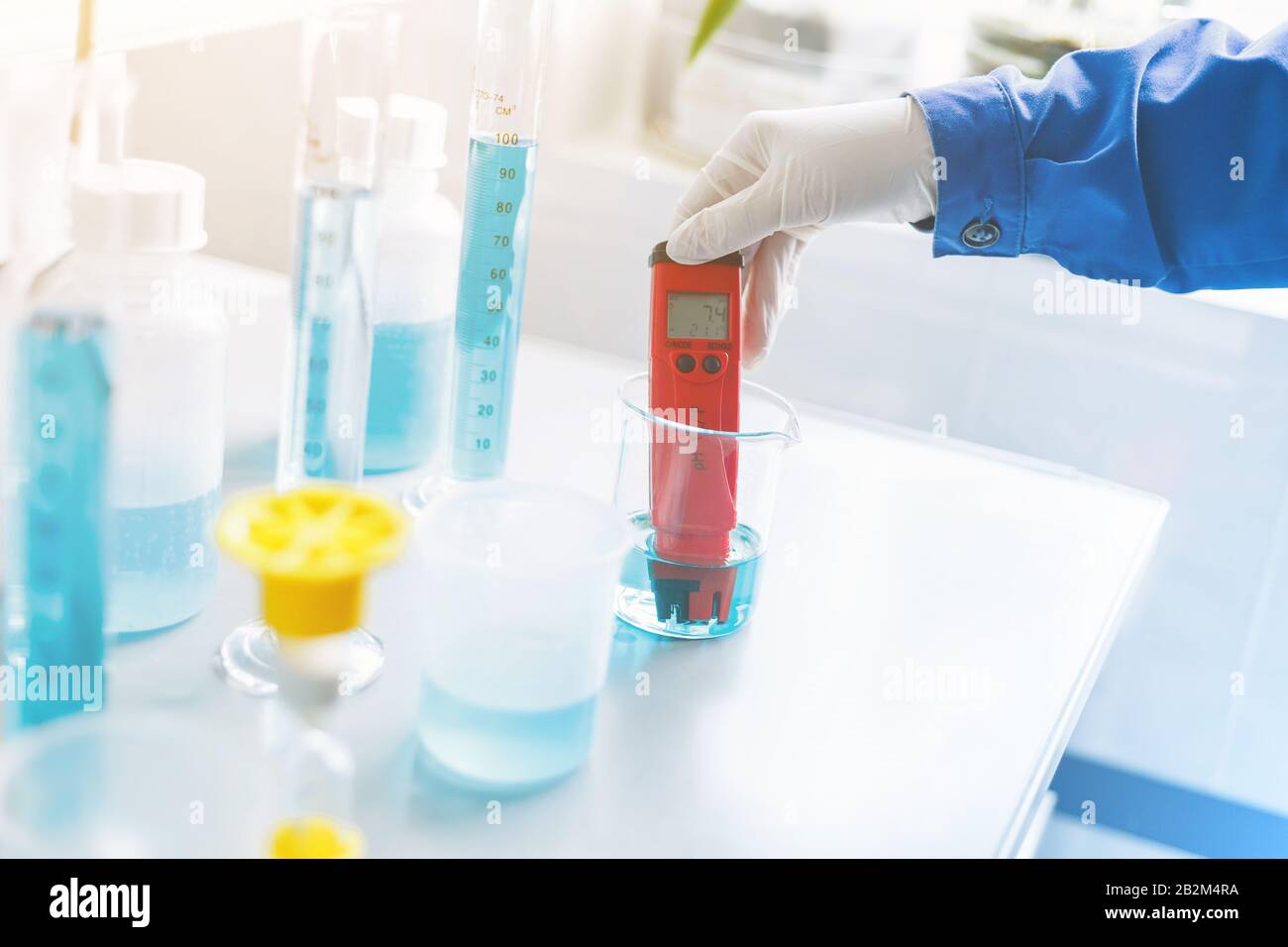 Analysis of water quality in a chemical laboratory, a device for ...