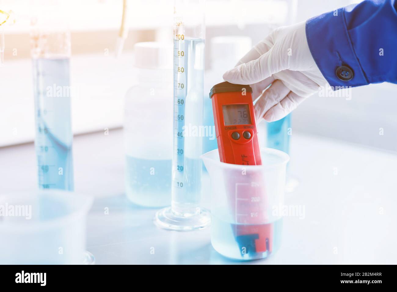 Analysis of water quality in a chemical laboratory, a device for ...