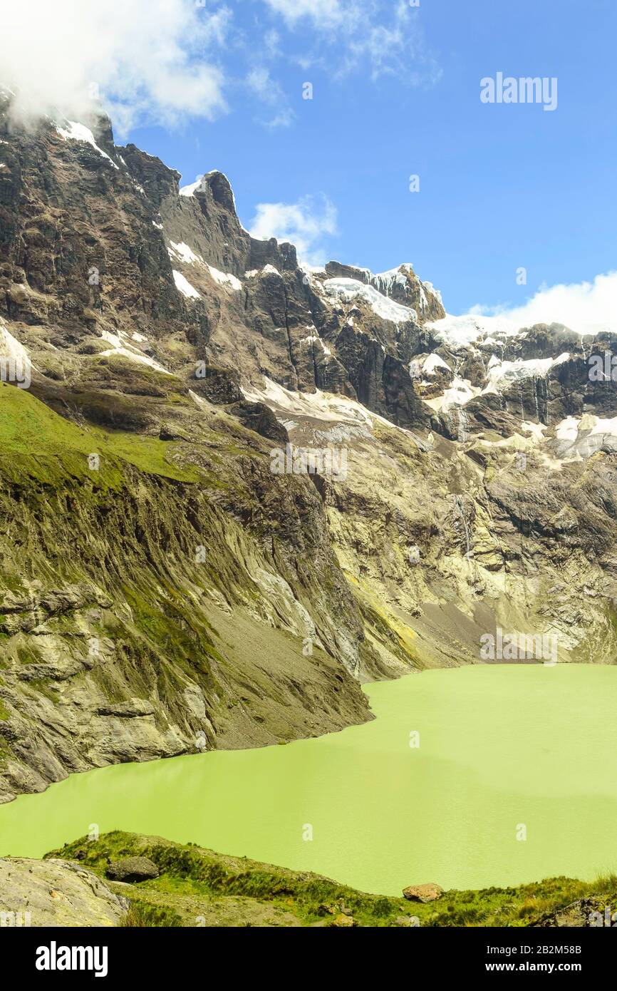 El Altar Volcano In Sangay National Park Ecuador The Green Crater Lake ...