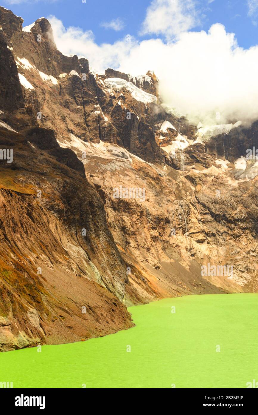 El Altar Volcano In Sangay National Park Ecuador The Green Crater Lake ...