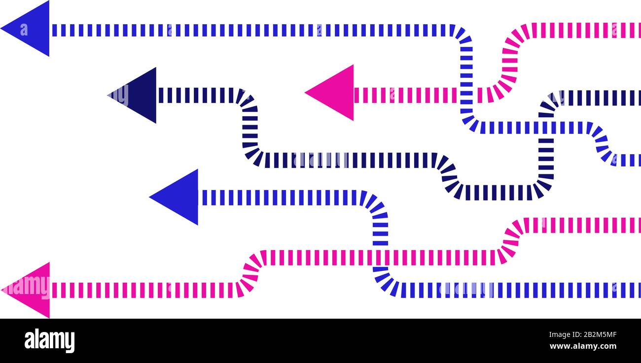 Direction concept with colorful arrows. Abstract arrows with rounded ...
