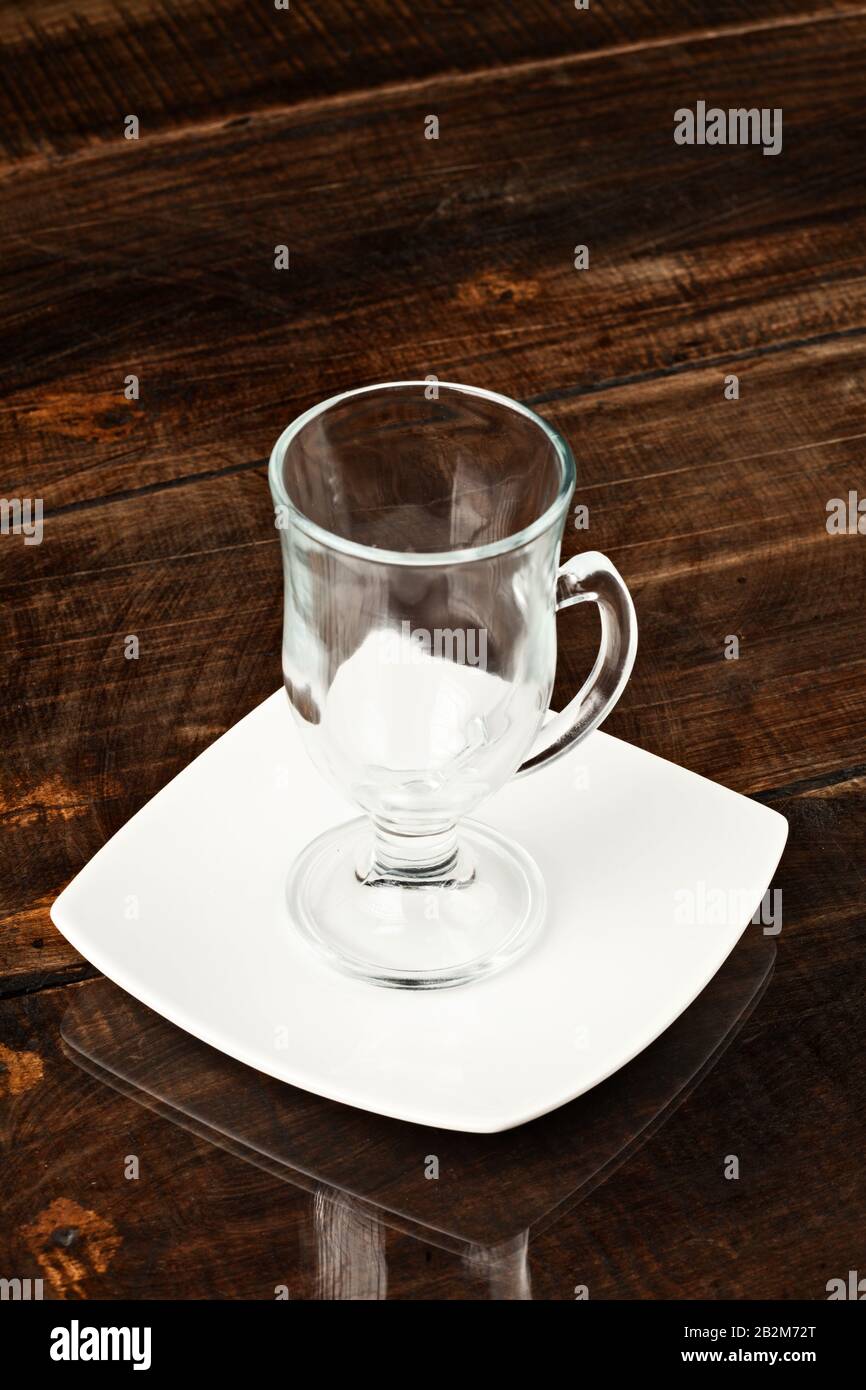 Empty Cup Against Polished Table Top Stock Photo - Alamy