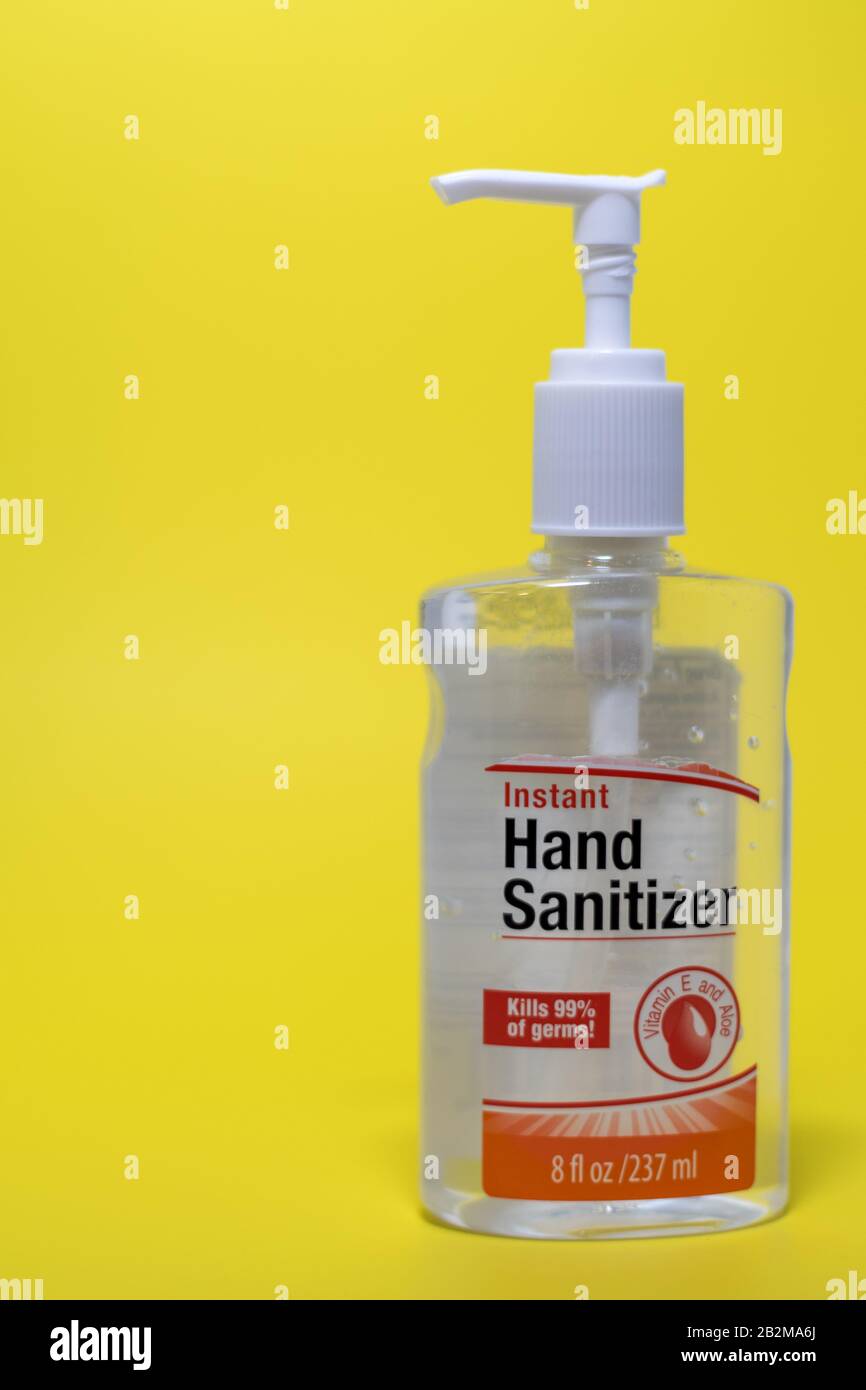 Hand Sanitizer Pump generic label clear product portrait yellow ...