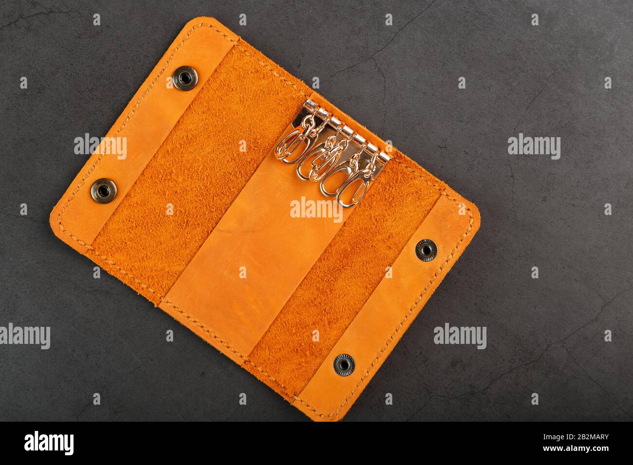 front view of brown leather wallet isolated on white background Stock ...
