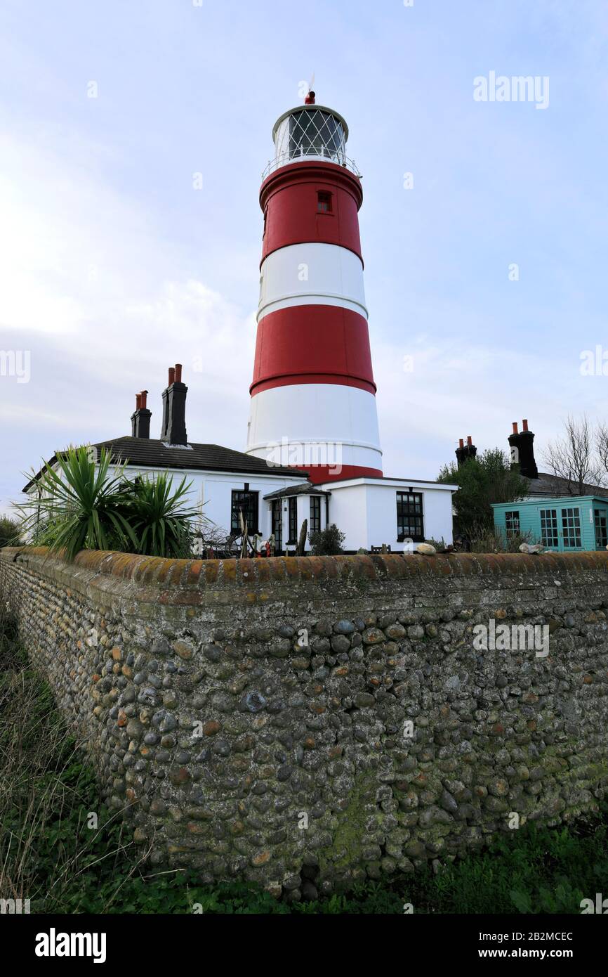 Sunset over Happisburgh Lighthouse, Happisburgh village, North Norfolk ...