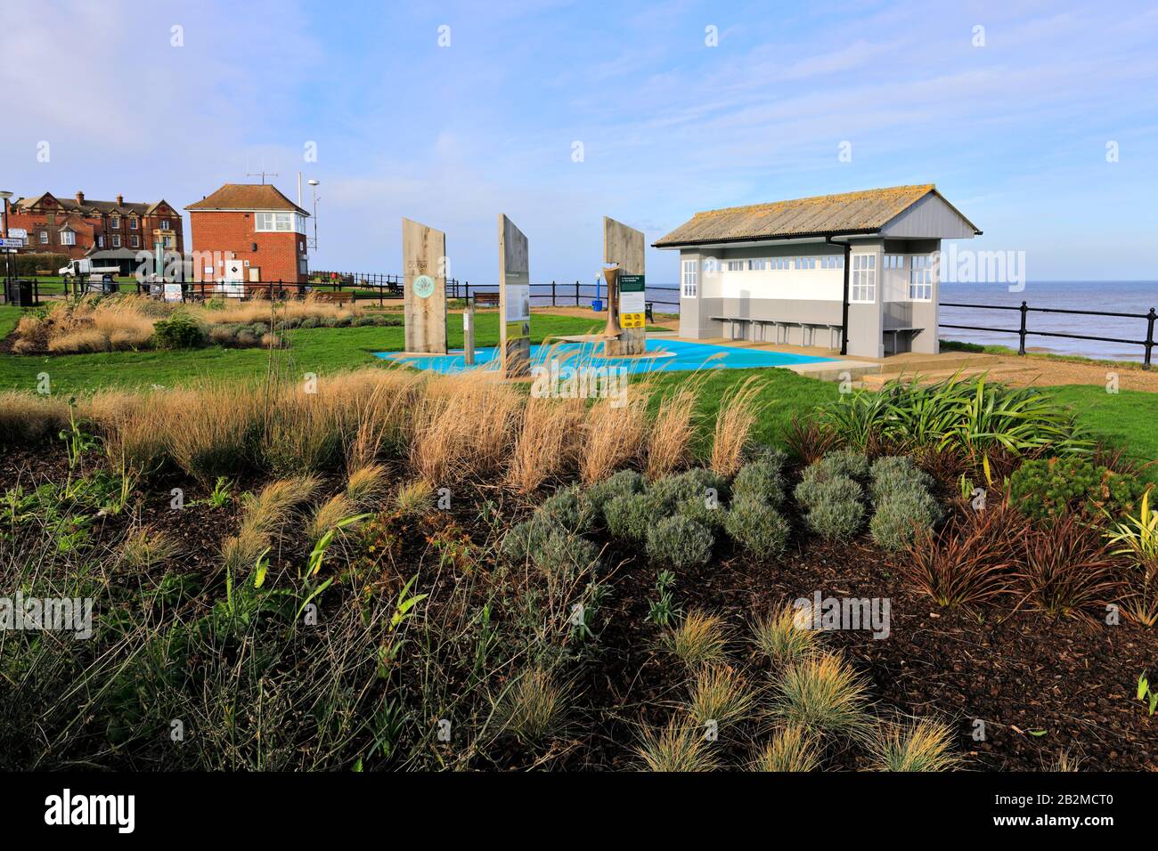 View over the Maritime Museum, Mundesley village, North Norfolk ...