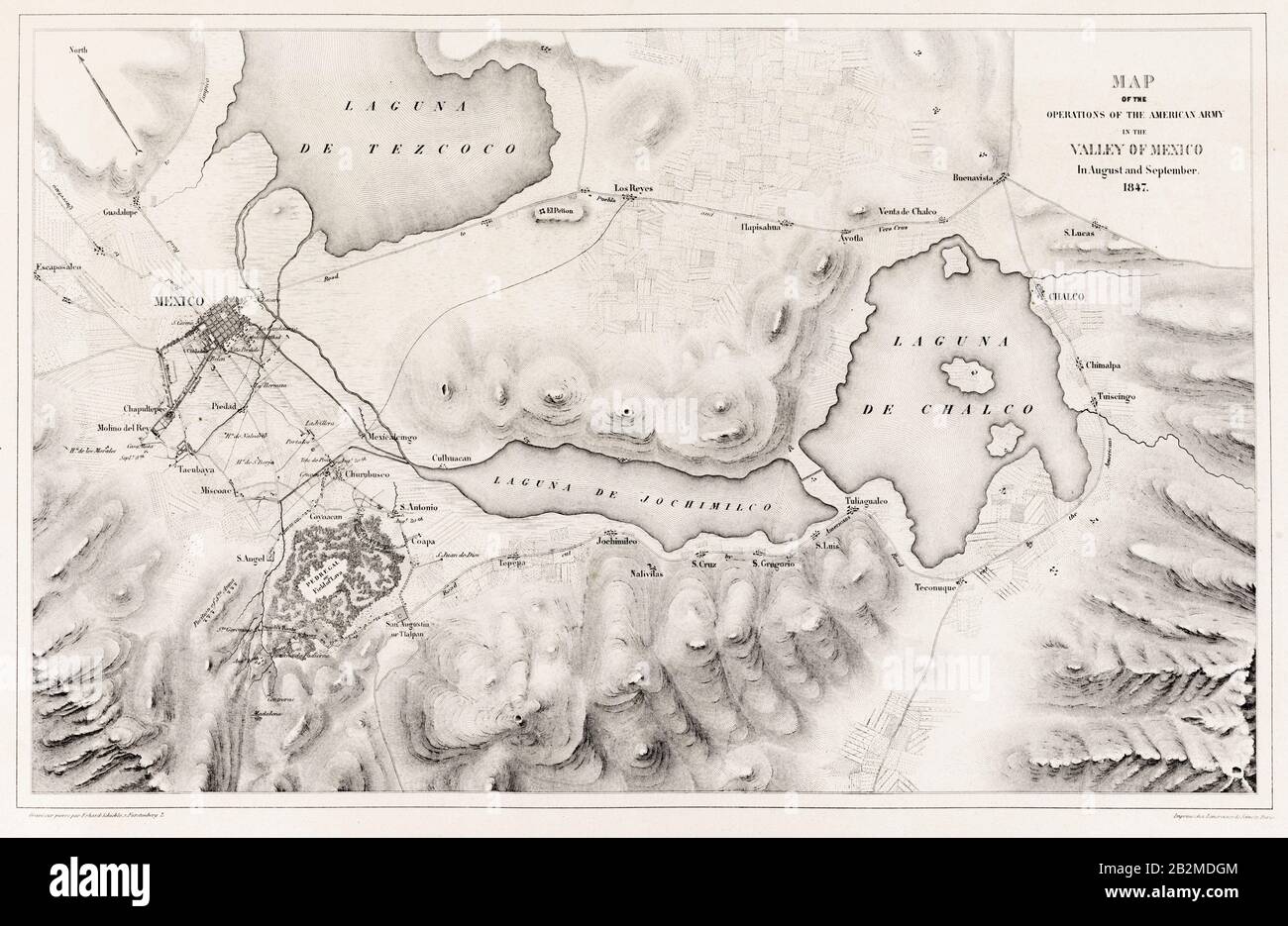Mexican War (1846-1848): Map of the operations of the American Army in ...
