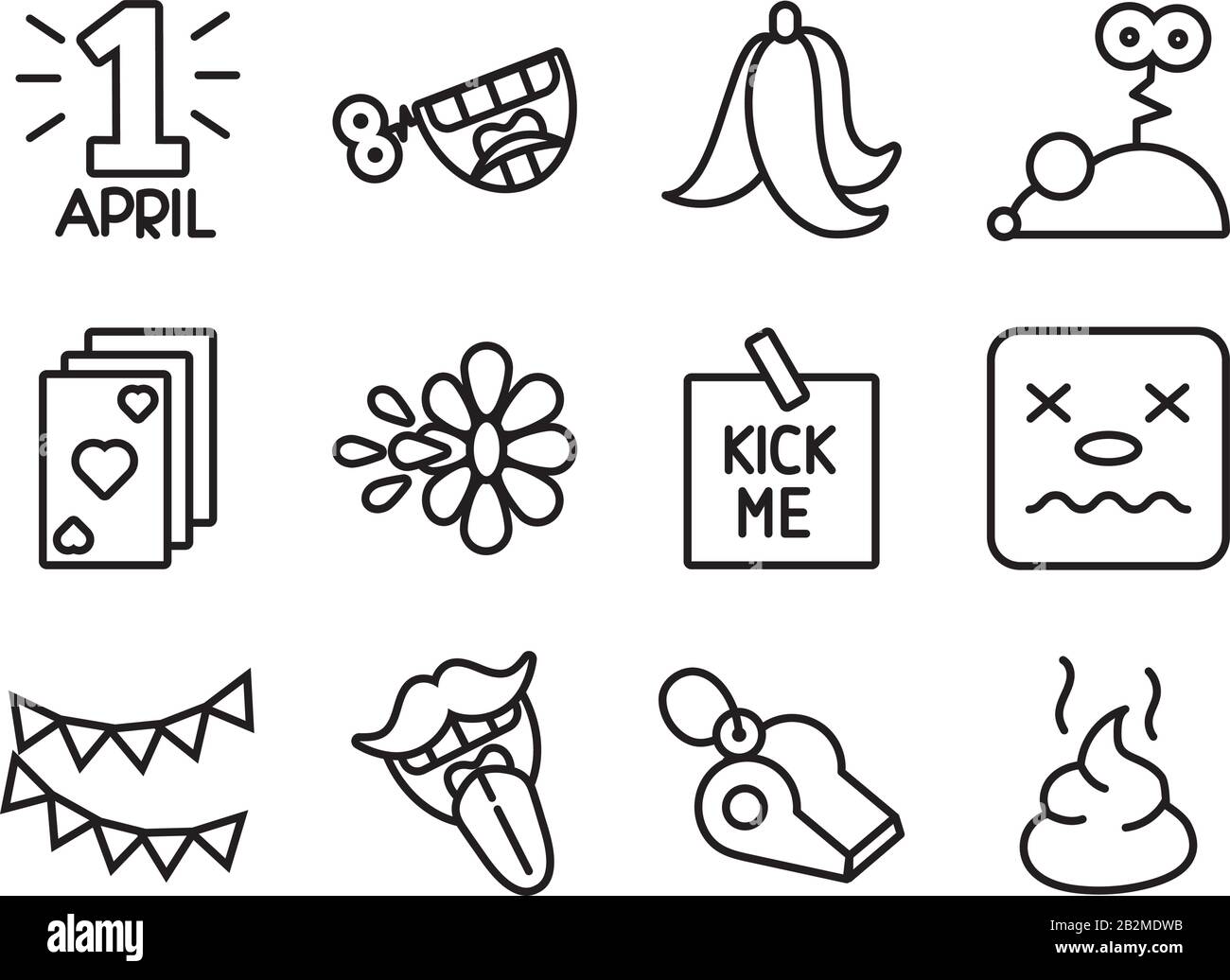 bundle of fools day set icons Stock Vector Image & Art - Alamy