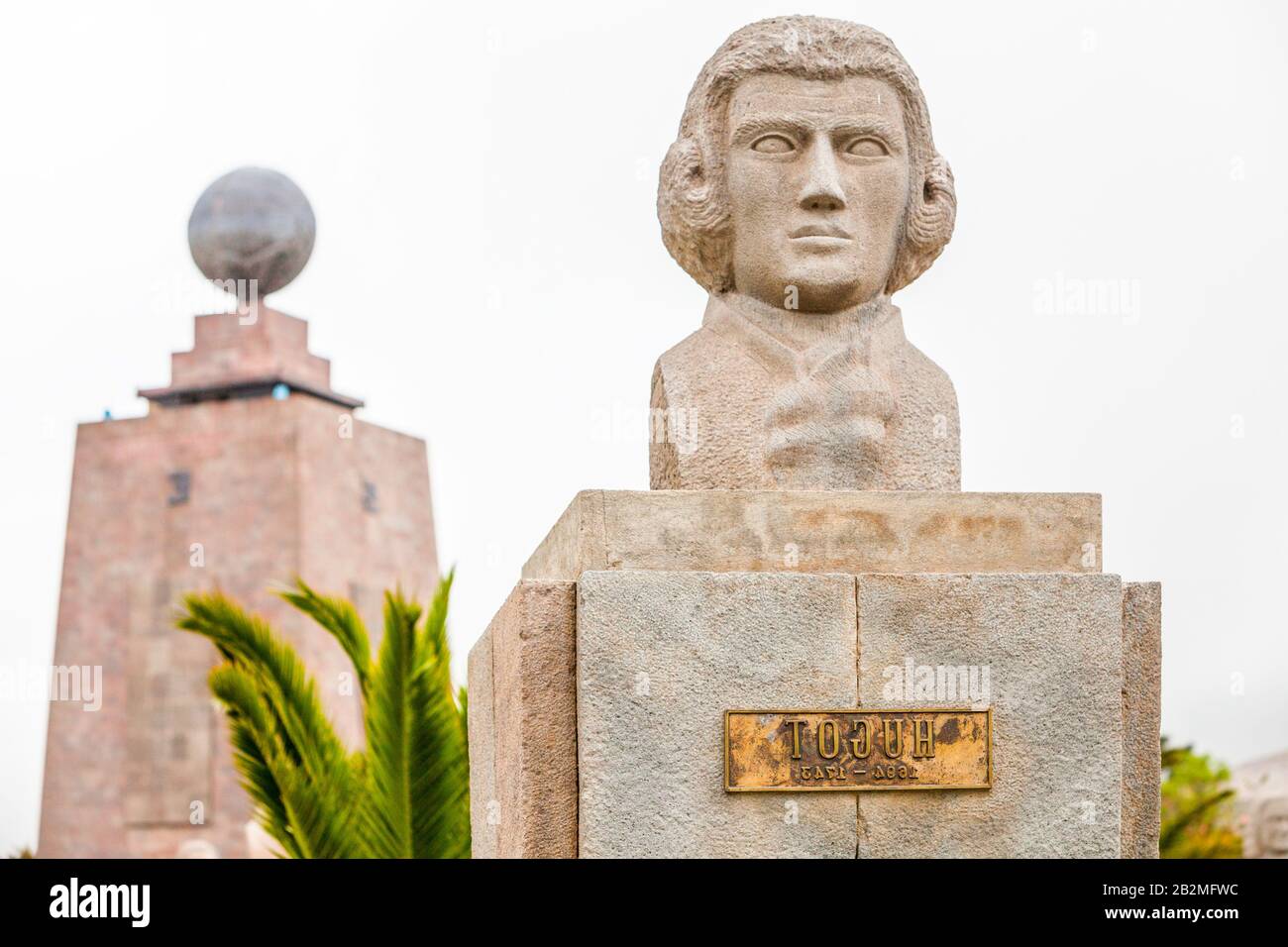 Statue Of French Astronomer Hugot Equator Monument In The Background ...