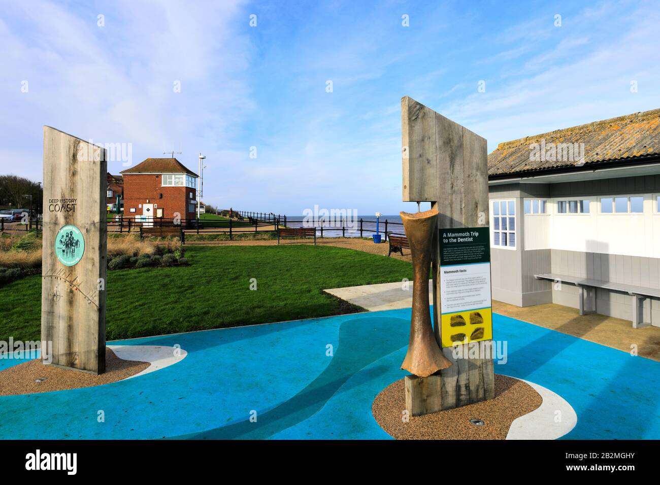 View over the Maritime Museum, Mundesley village, North Norfolk ...