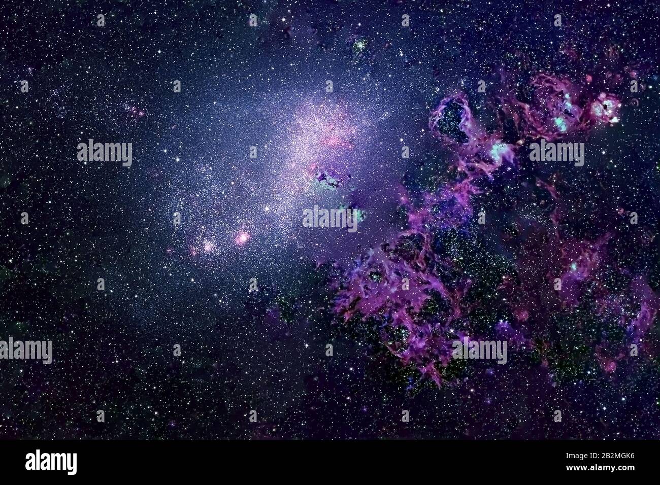 Beautiful space, in different colors, with nebulae and stars. Elements ...