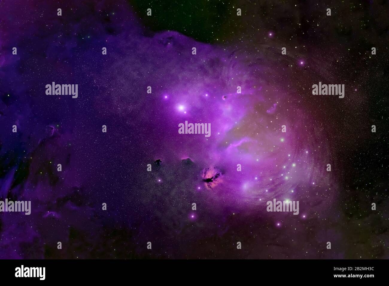 Beautiful space, in different colors, with nebulae and stars. Elements ...