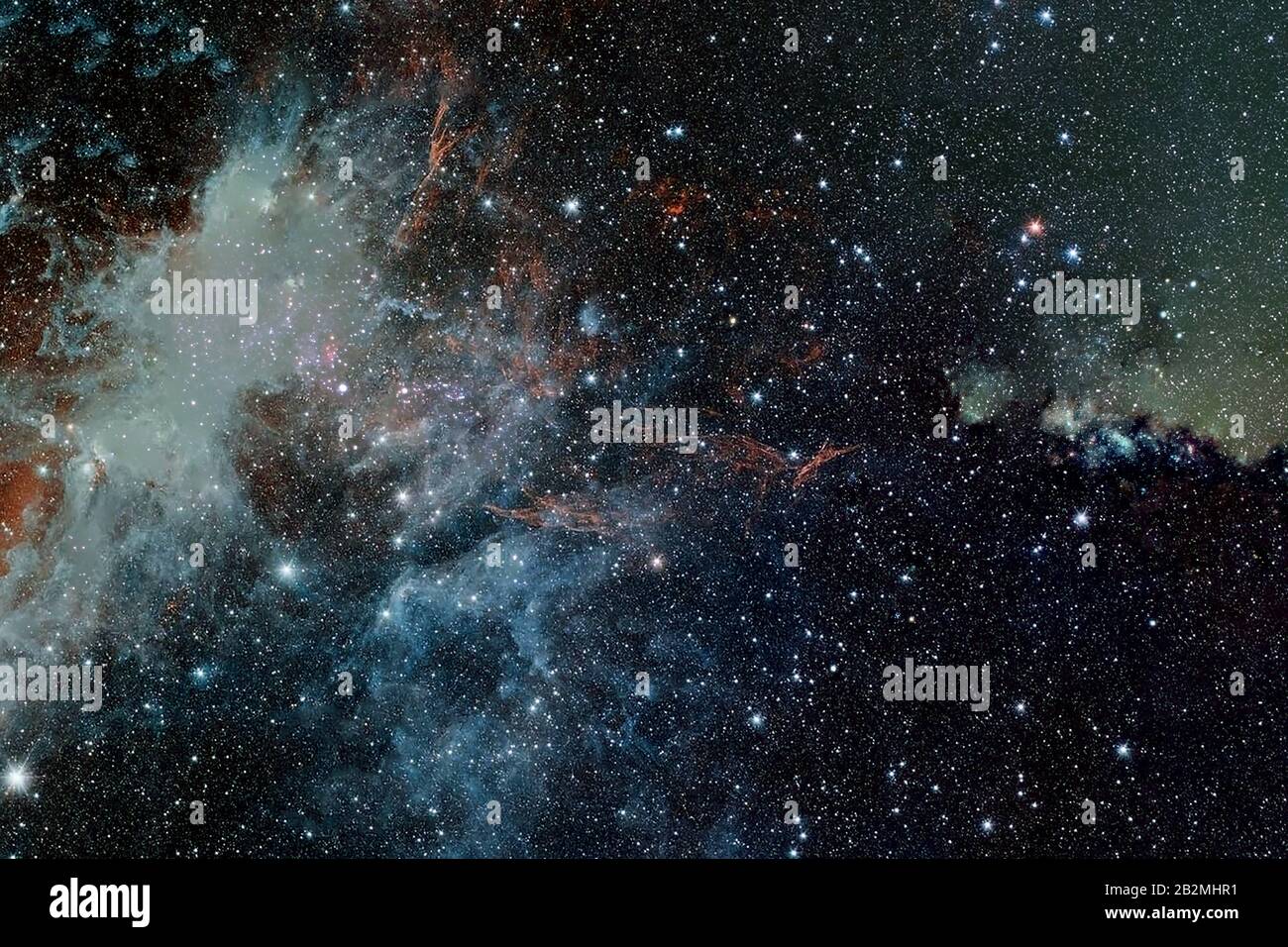 Beautiful space, in different colors, with nebulae and stars. Elements ...