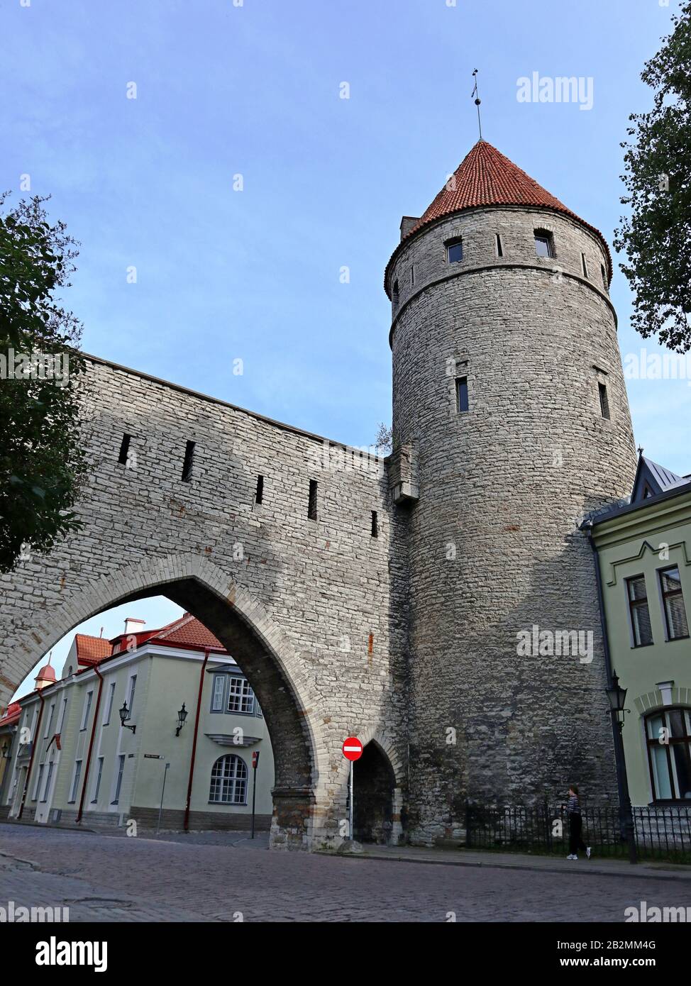 Medieval stone fortress old buildings in Tallinn Estonia. Capital ...