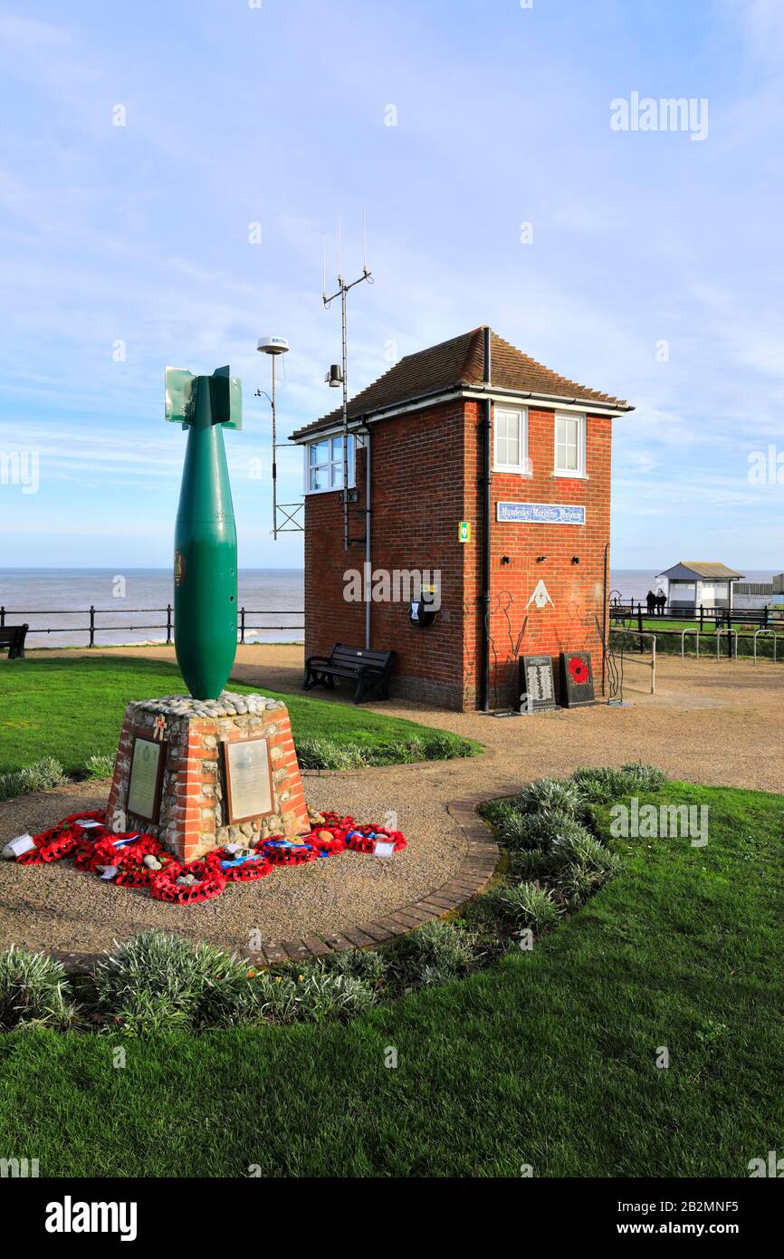 View over the Maritime Museum, Mundesley village, North Norfolk ...