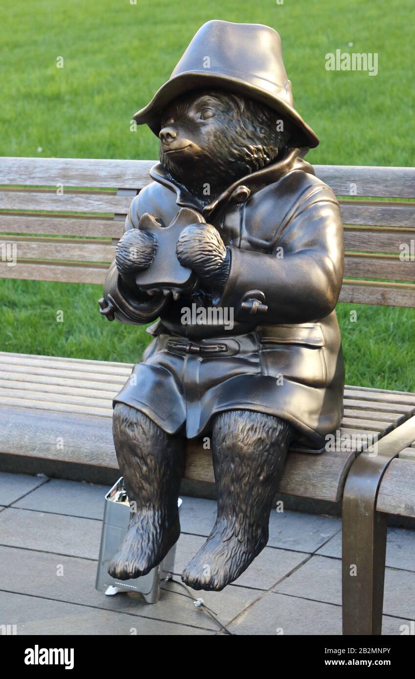 London, UK. Paddington Bear statue at Launch of a trail of cinematic ...