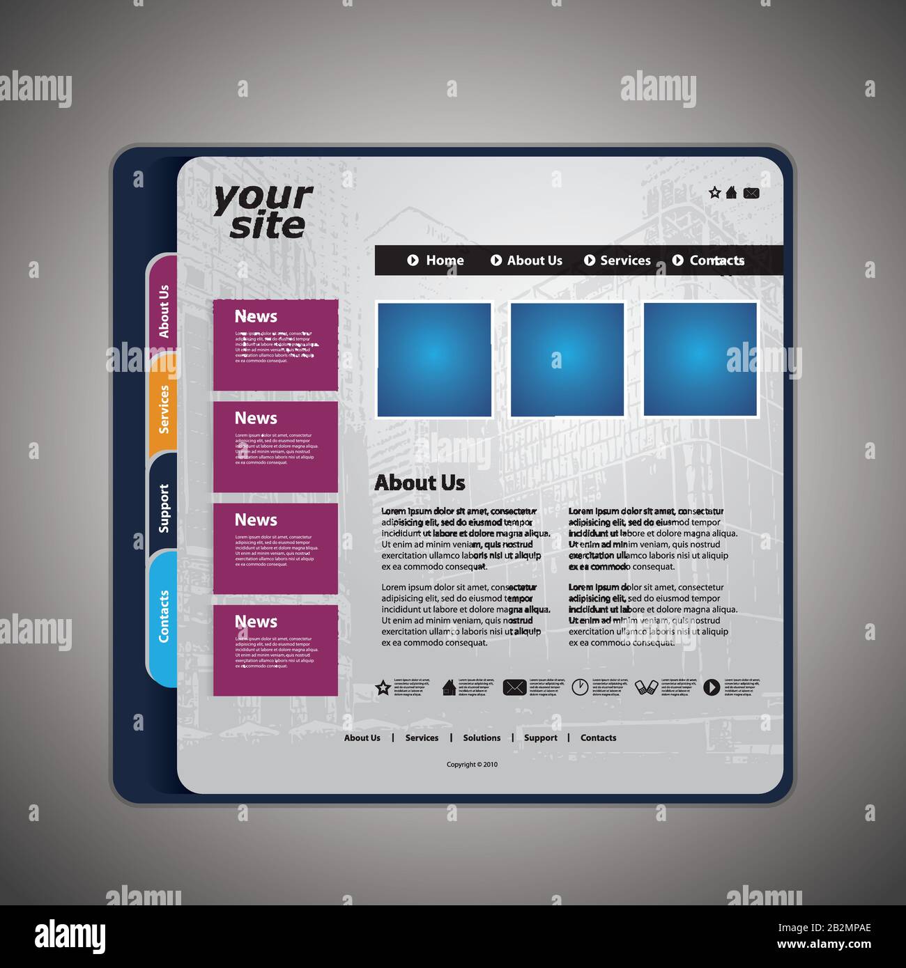 Website template vector Stock Vector Image & Art - Alamy