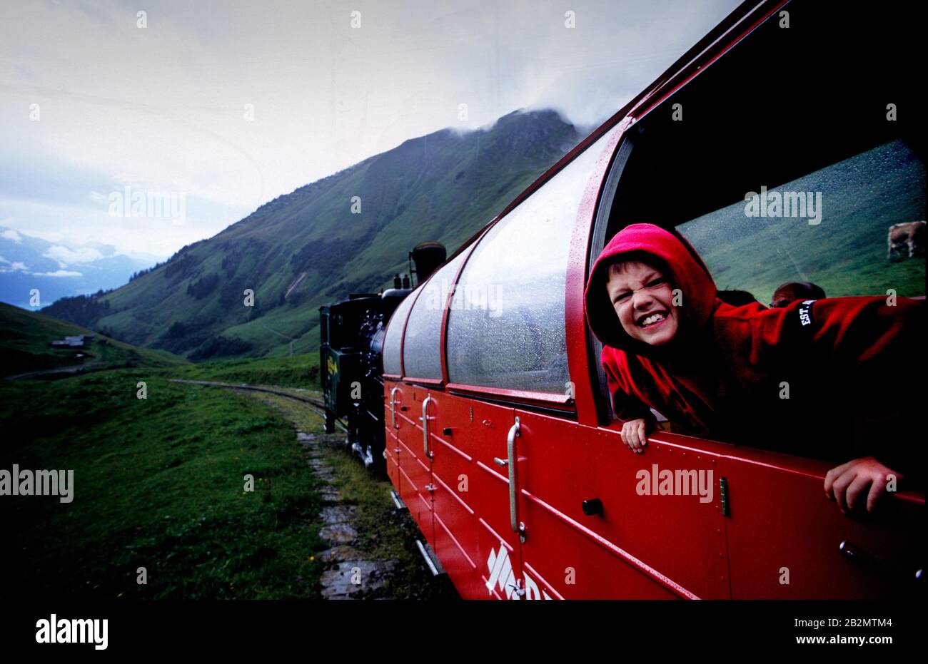 Jacob on the Brienz Rothorn Railway in Switzerland 2000. The Brienz ...