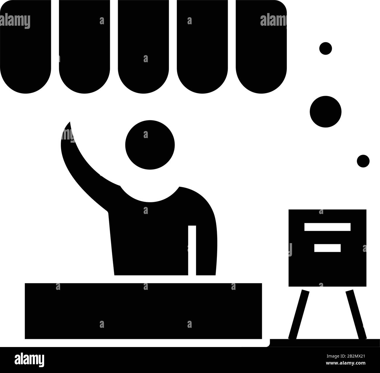 Market black icon, concept illustration, vector flat symbol, glyph sign ...