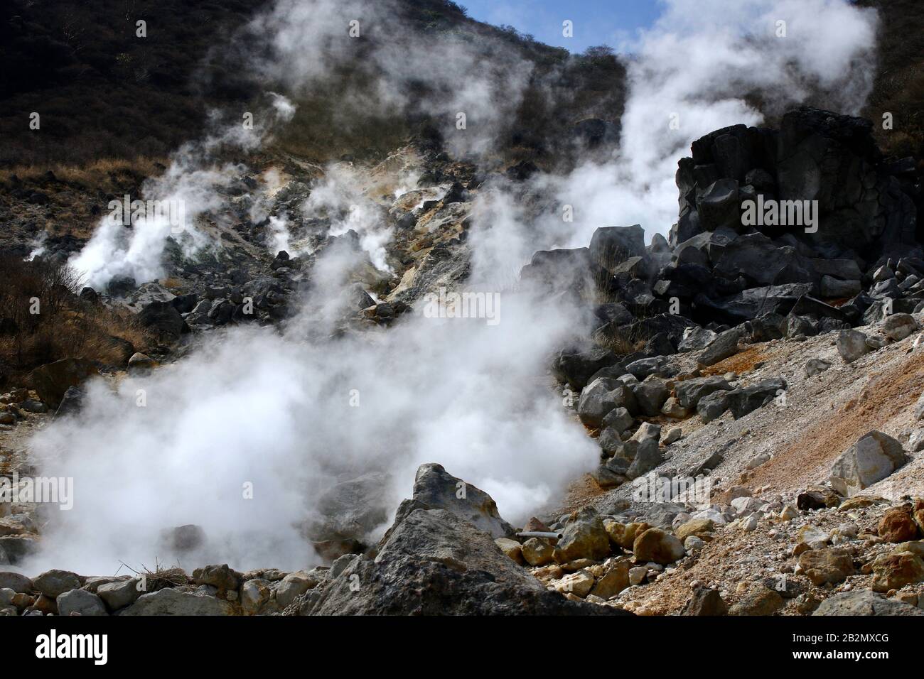 Hot sulphur springs in Hakone Japan Stock Photo - Alamy