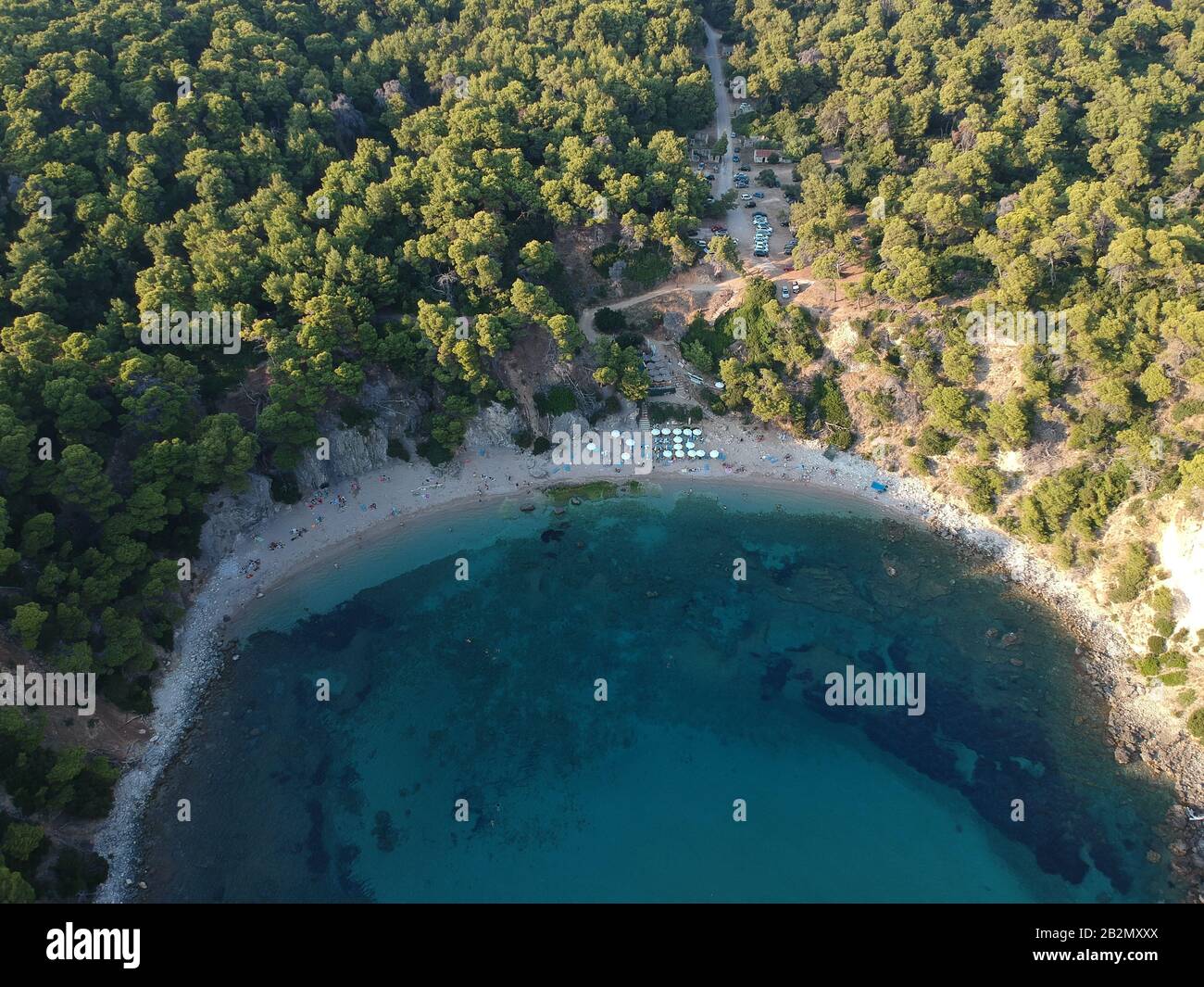 preveza aerial view exotic alonaki beach in epirus greece located ...