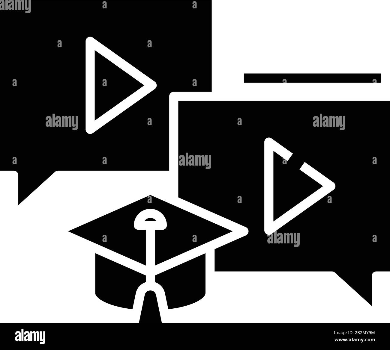 Online courses black icon, concept illustration, vector flat symbol ...