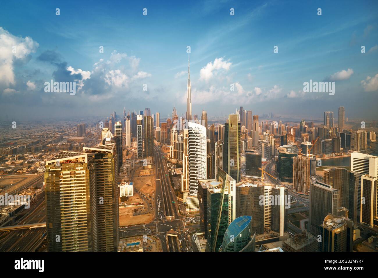 Dubai city skyline at sunset, United Arab Emirates Stock Photo - Alamy