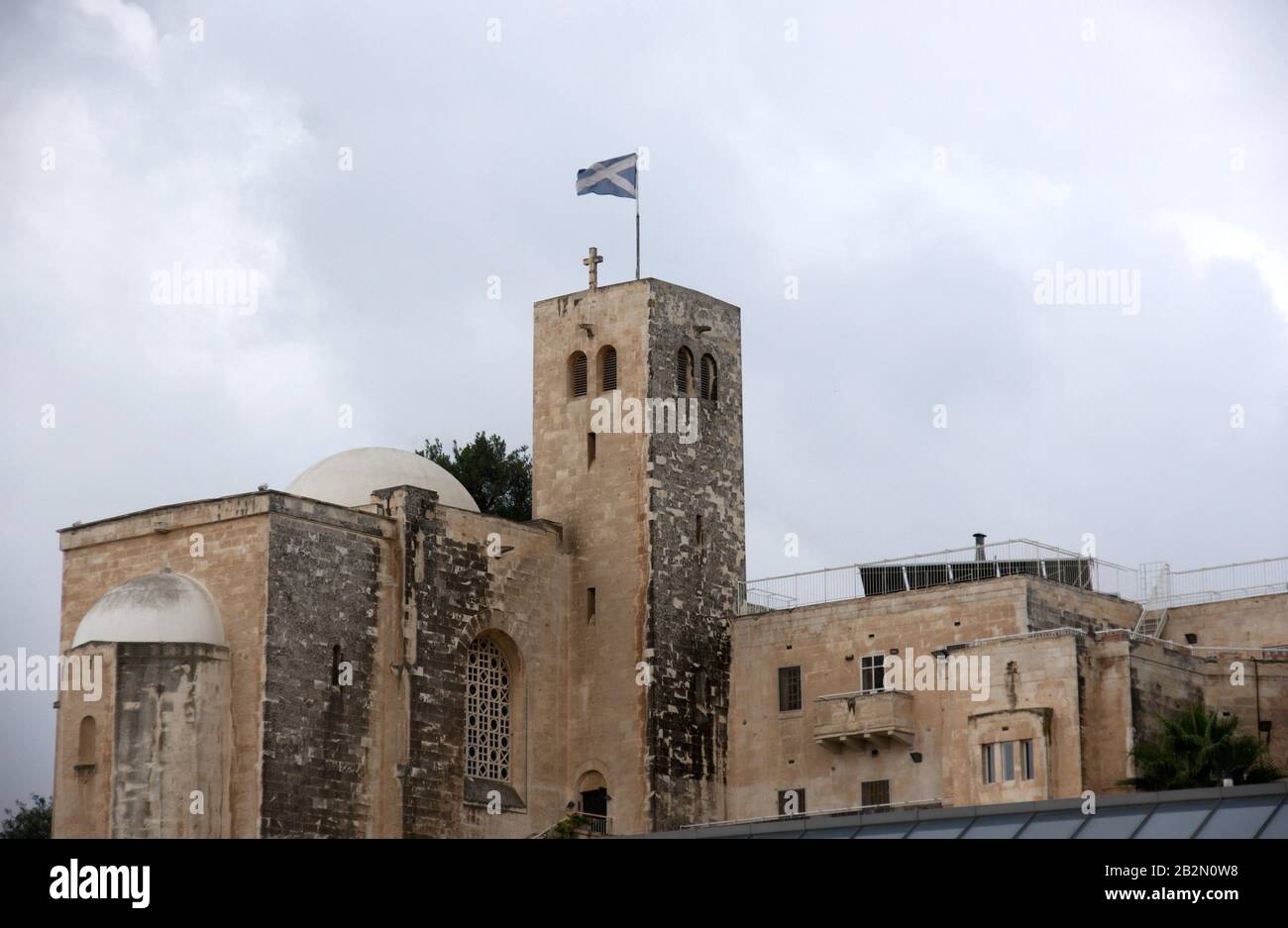 Jerusalem old city monastery under dramatic sky Stock Photo - Alamy