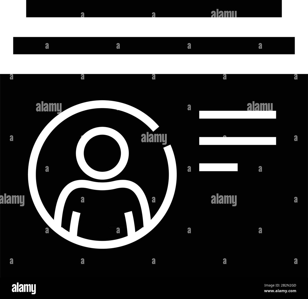 Personal card black icon, concept illustration, vector flat symbol ...