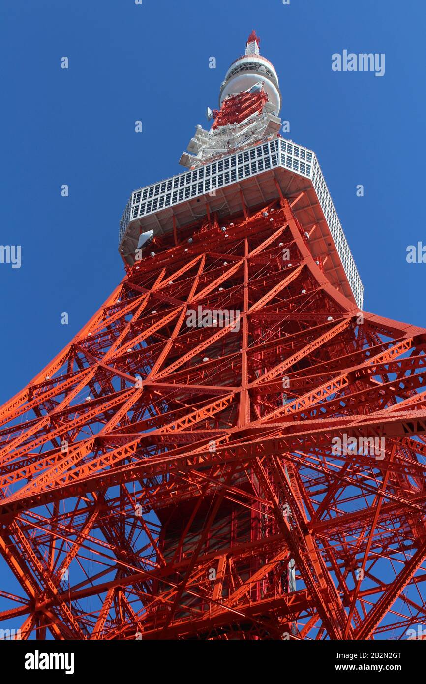 Tokyo Tower closeup view Stock Photo - Alamy