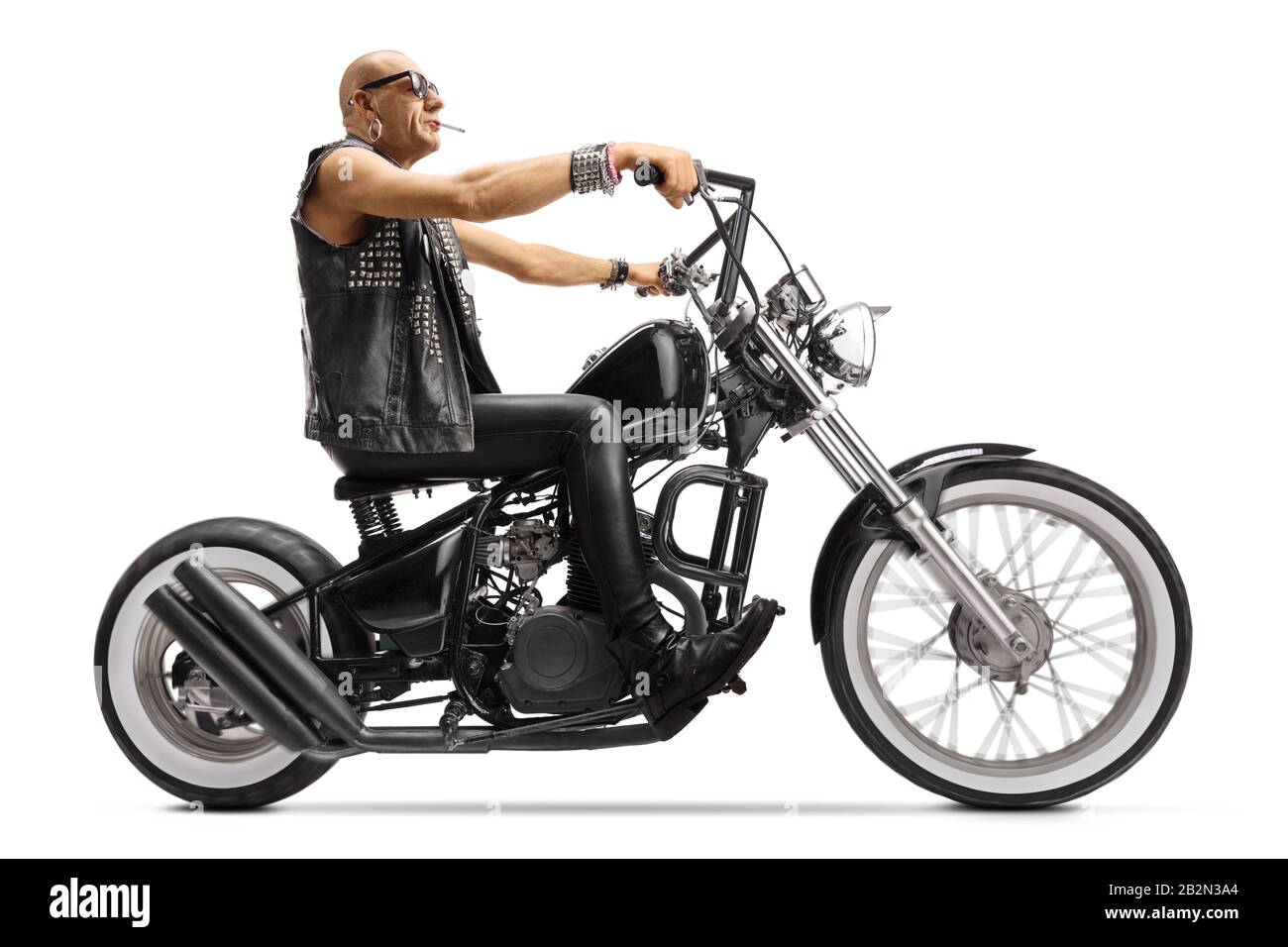 Biker smoking Cut Out Stock Images & Pictures - Alamy