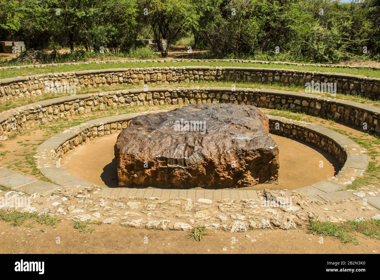 The largest meteorite in the world at Grootfontein, Namibia. A huge ...