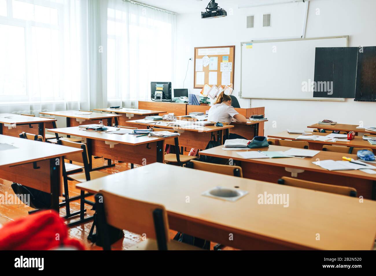 sunny Empty classroom Stock Photo - Alamy