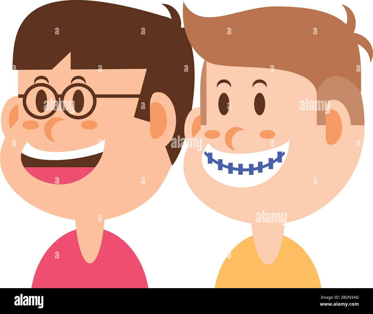 boys smiling on white background vector illustration design Stock ...