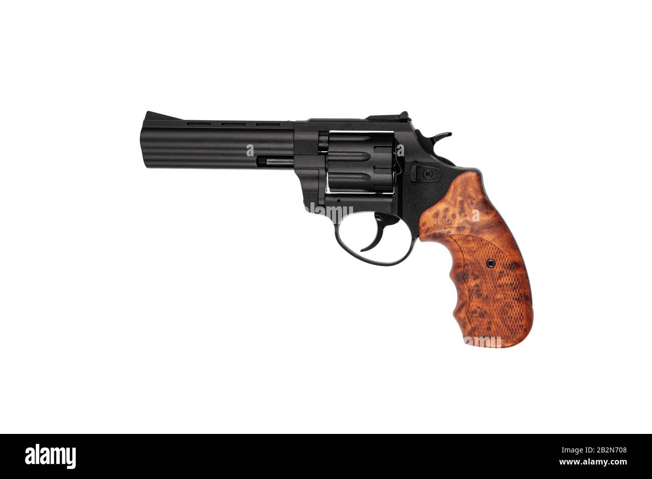 Black gun pistol revolver isolated on white background. Weapons for ...