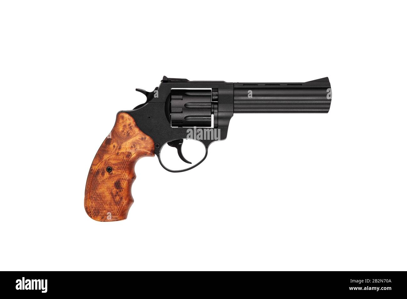 Black gun pistol revolver isolated on white background. Weapons for ...