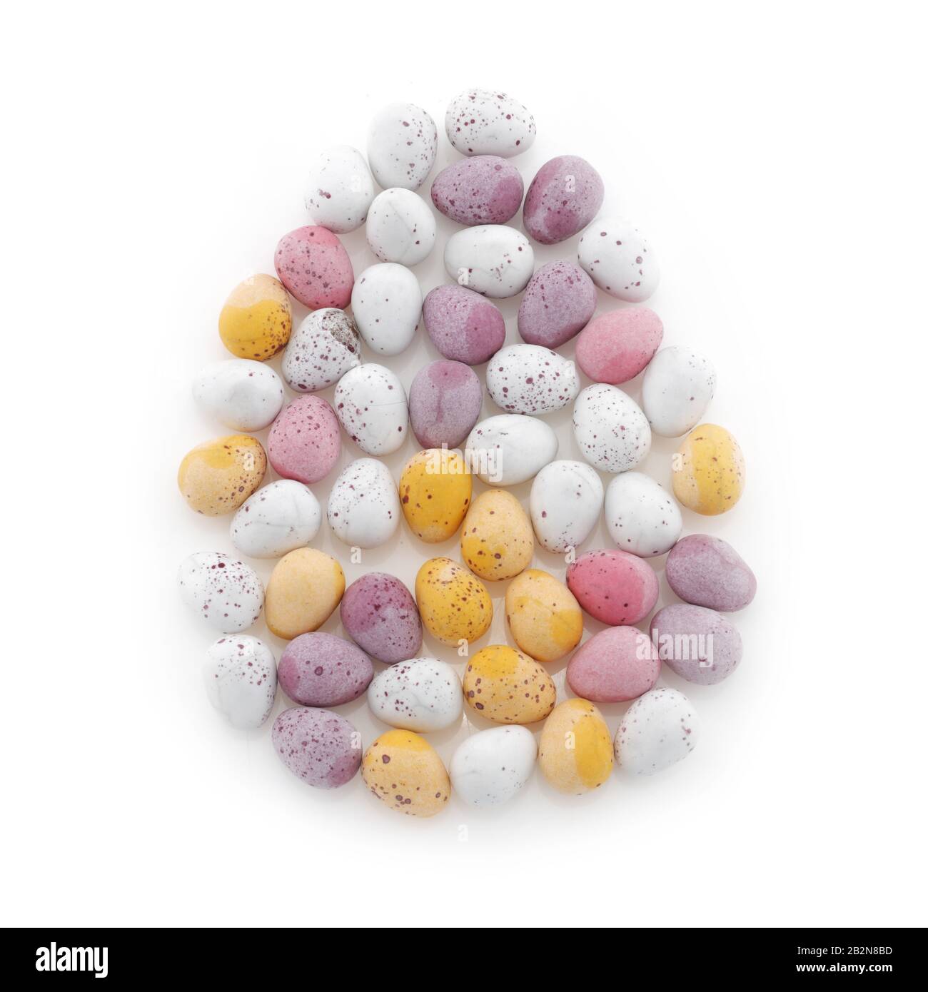A pattern of miniature Easter eggs in the shape of an egg Stock Photo ...