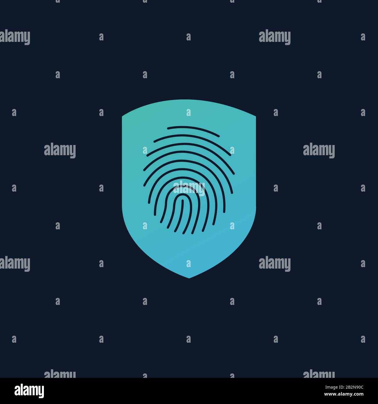 Finger Print Security Shield Logo Design Element. Security protection ...