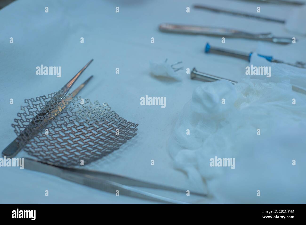 Skull clamp with pins and antiseptic solution for head fixation in ...